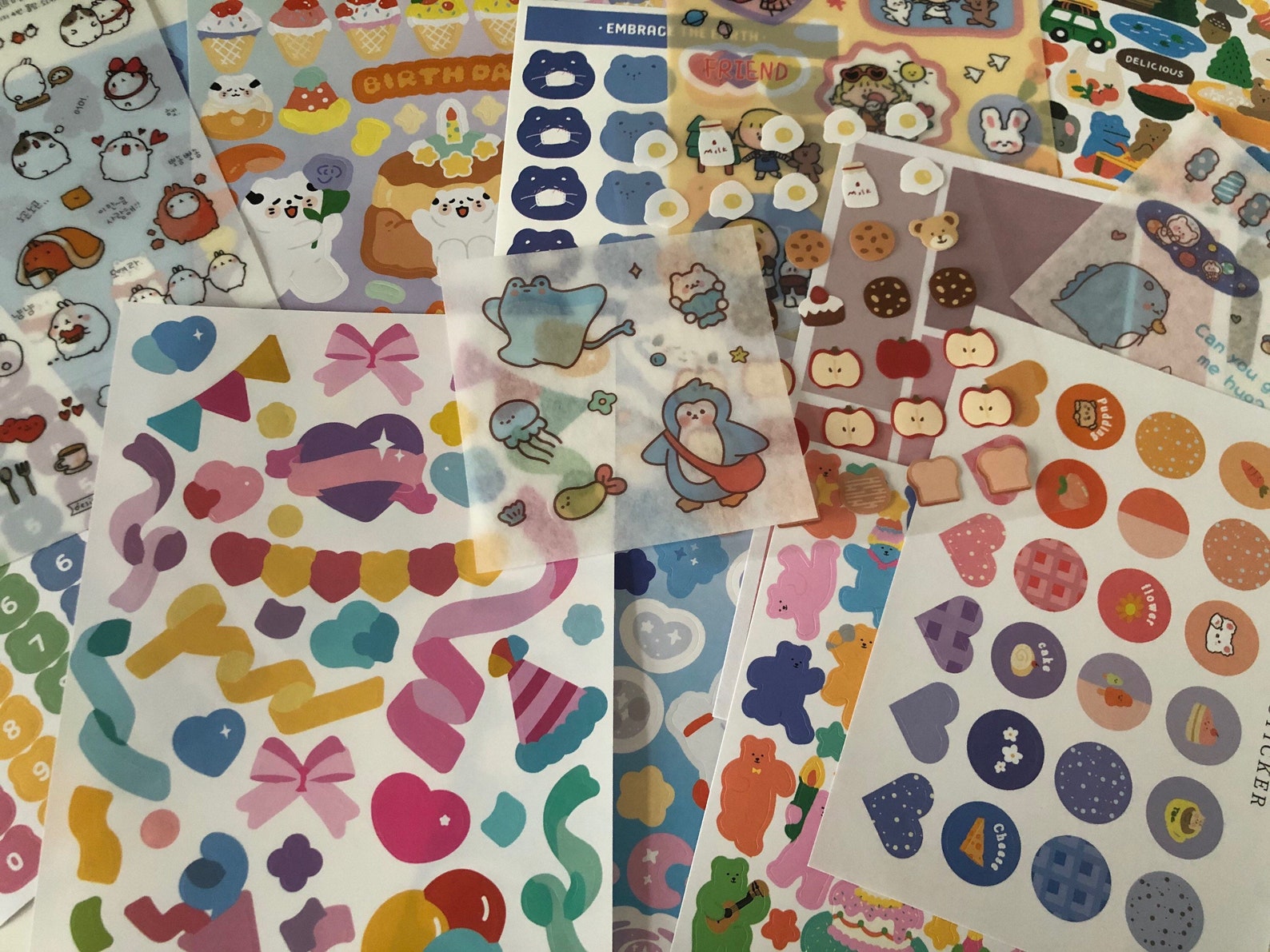 50 pc cute aesthetic mystery sticker and single memo sheets | Etsy