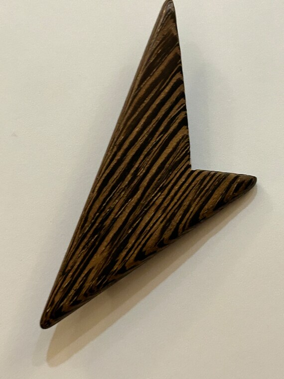 Vintage Wooden Atomic Brooch Pin - Gem