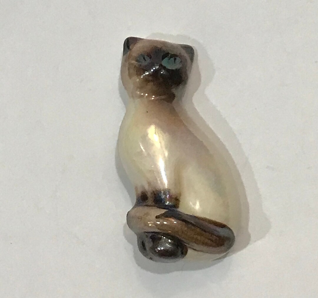 Vintage Ceramic Siamese Cat Brooch Pin - Etsy