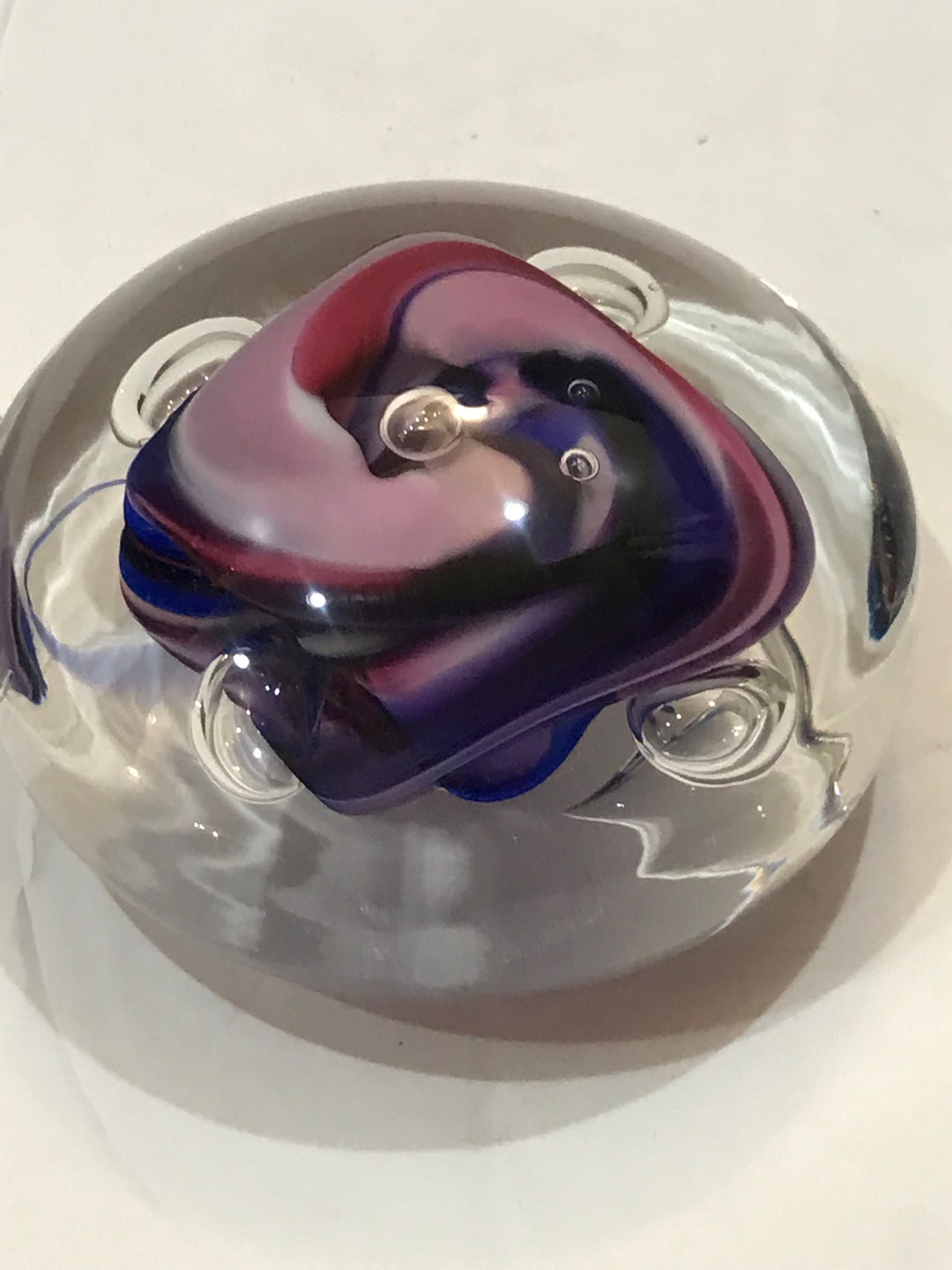 Vintage Glass Paperweight Andrews Karg - Etsy