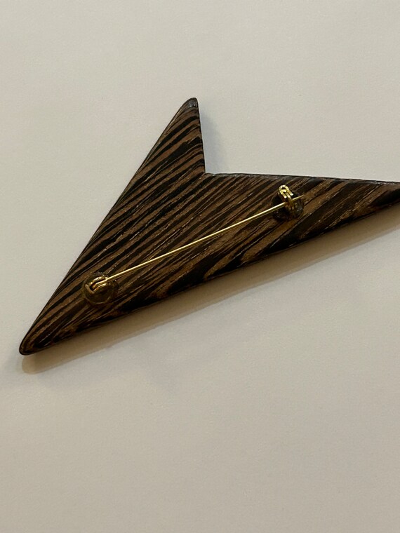Vintage Wooden Atomic Brooch Pin - Gem