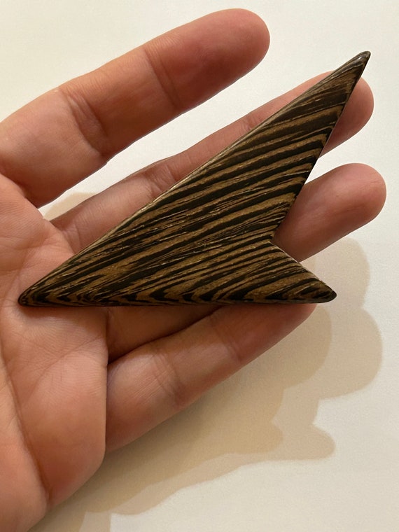 Vintage Wooden Atomic Brooch Pin - Gem