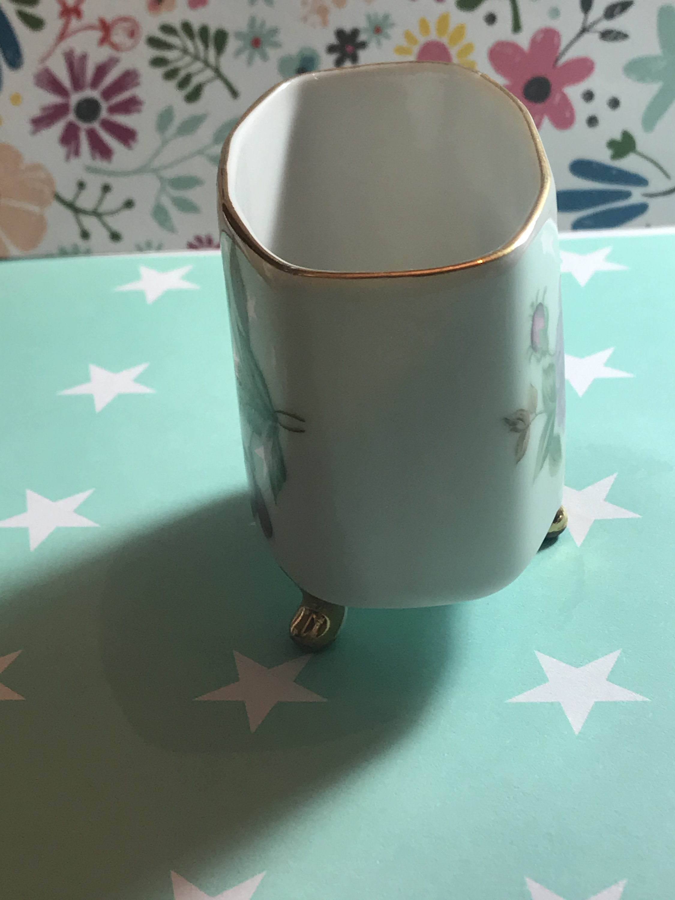 Vintage Porcelain Mini Vase With Floral Pattern 4246N - Etsy