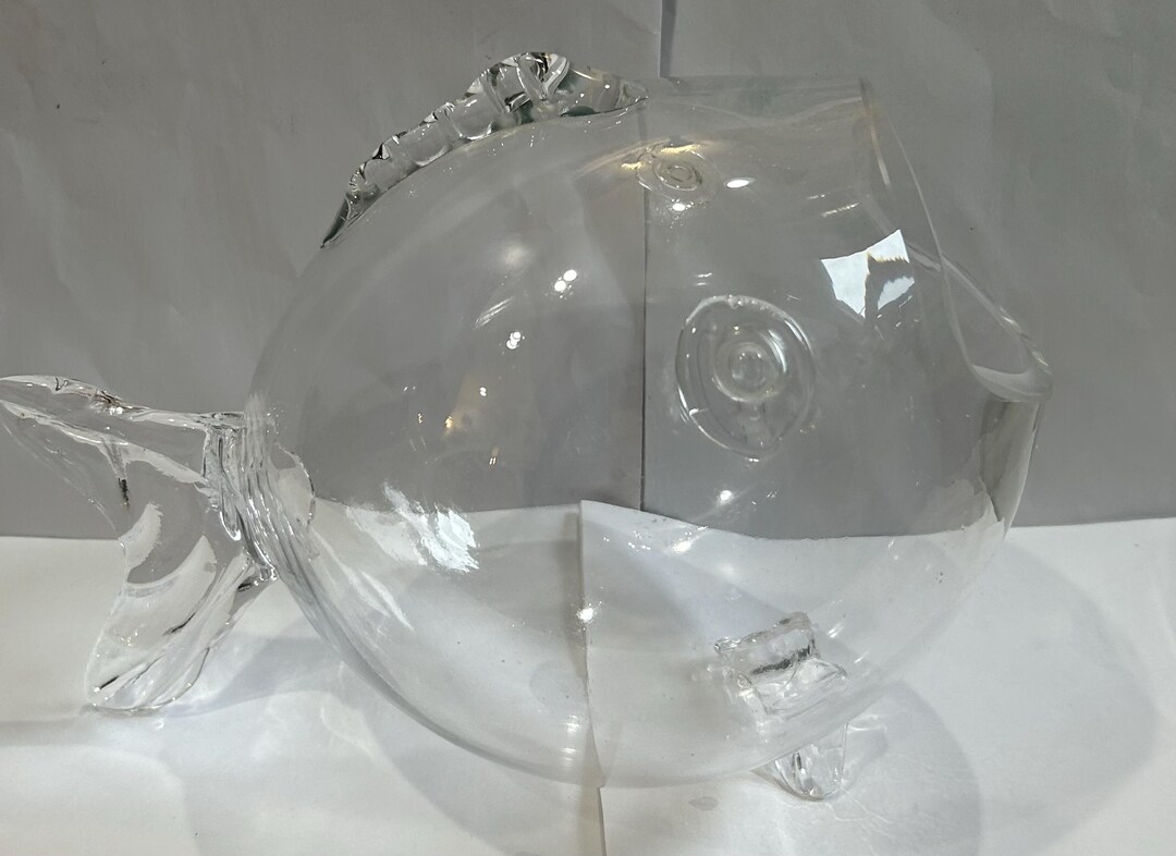 Vintage Glass Fish Shaped Bowl Vase - Etsy
