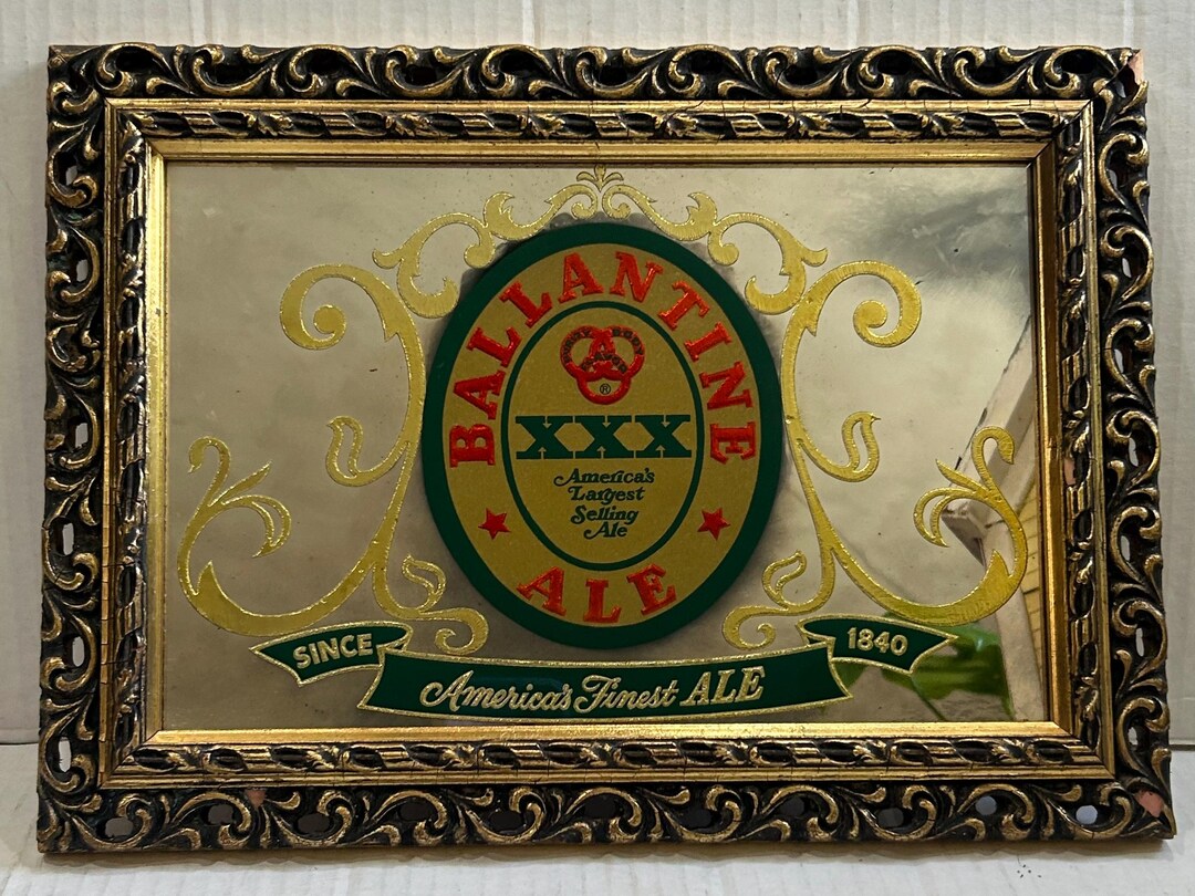 Vintage America’s Finest Ale Ballantine Wooden Framed Mirror - Etsy