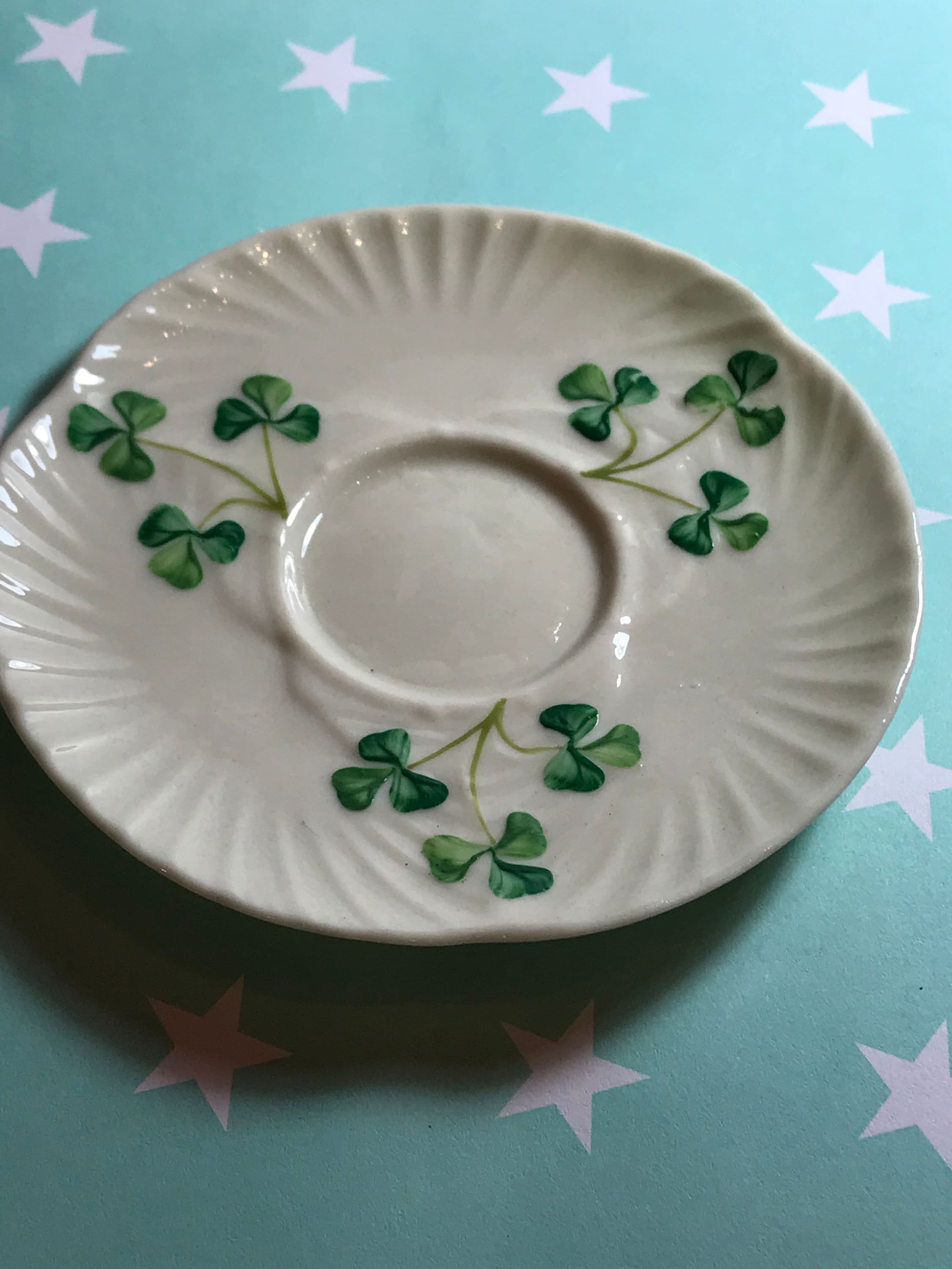 Vintage Belleek Ireland Irish Pattern Teacup Set - Etsy