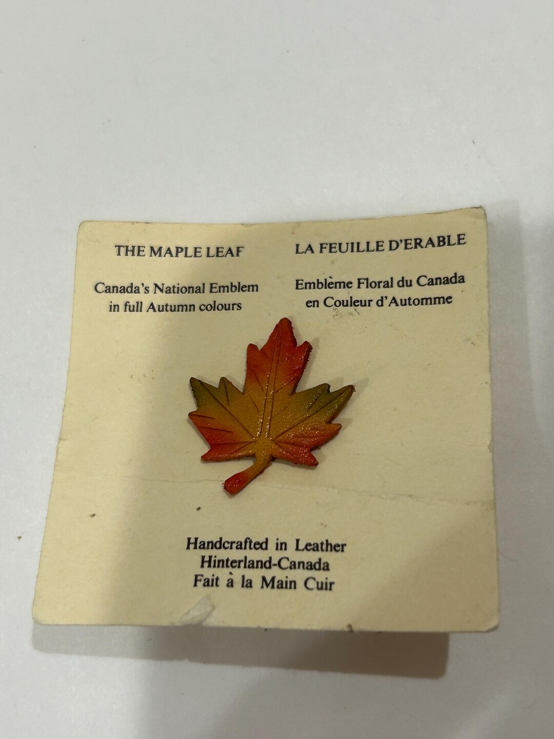Vintage Fall Colors Leather Maple Leaf Pin Brooch - Etsy