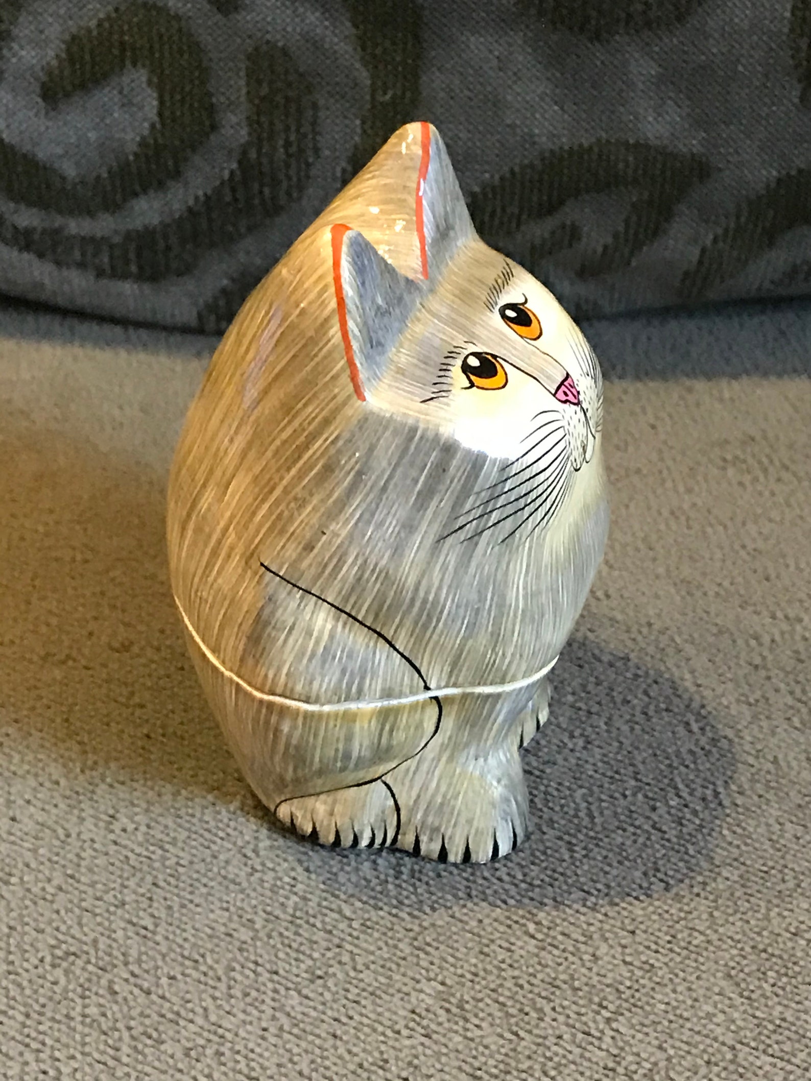 Vintage Wooden Cat Trinket Box - Etsy