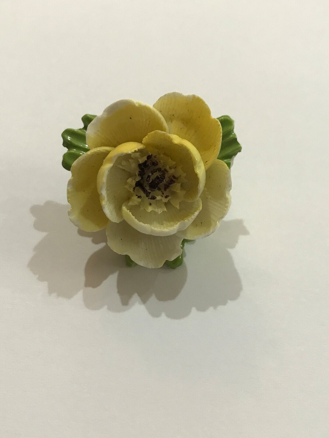 Vintage Porcelain Flower Pin Brooch - Etsy