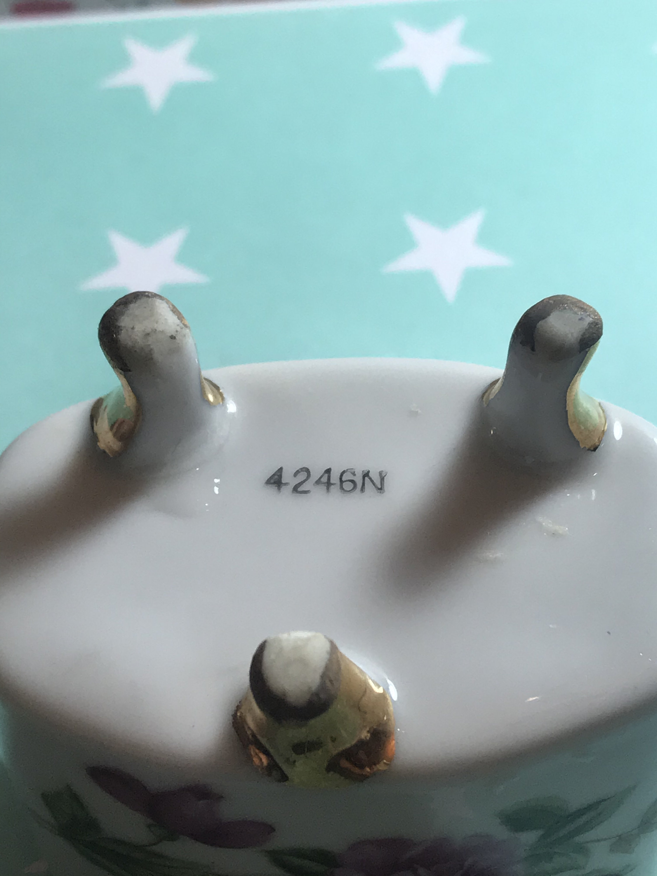 Vintage Porcelain Mini Vase With Floral Pattern 4246N - Etsy