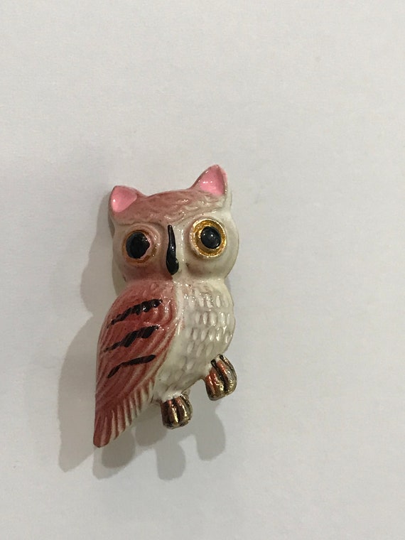 Vintage owl pin brooch - Gem