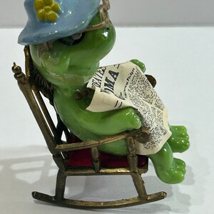 Vintage Ceramic Turtle on Rocking Chair Decor - Etsy