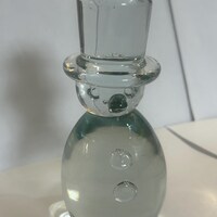 Blenko Glass Crystal Clear Christmas Snowman - Etsy