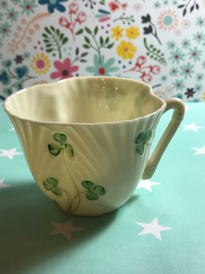 Vintage Belleek Ireland Irish Pattern Teacup Set - Etsy