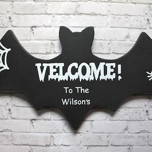 Bat Welcome Sign, Halloween Welcome Sign, Halloween Sign, Halloween Bat ...