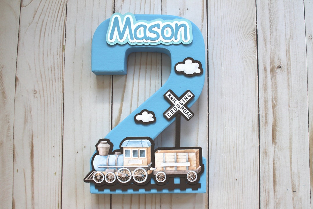 Chugga Chugga Two Two Blue Number 2 Train Birthday Decorations, Train ...