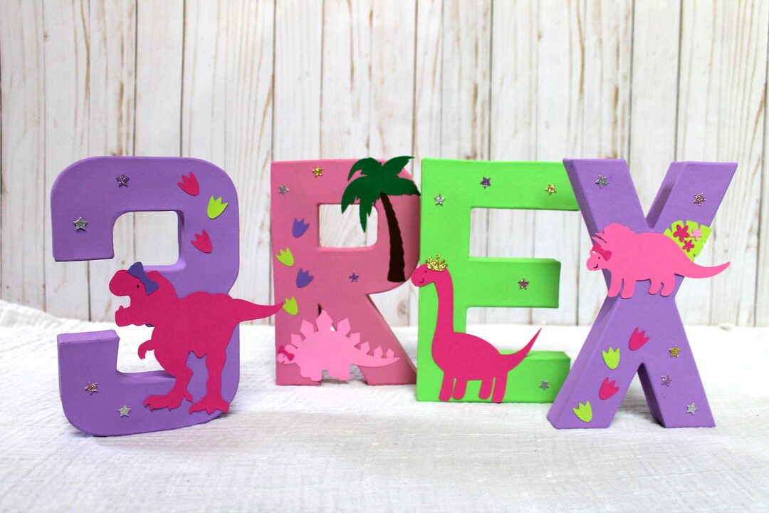 Three Rex Birthday Letters, Princess Dinosaur Birthday Party, Dinosaur ...