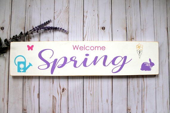 Welcome Spring Sign Above the Door Sign Spring Signs for | Etsy
