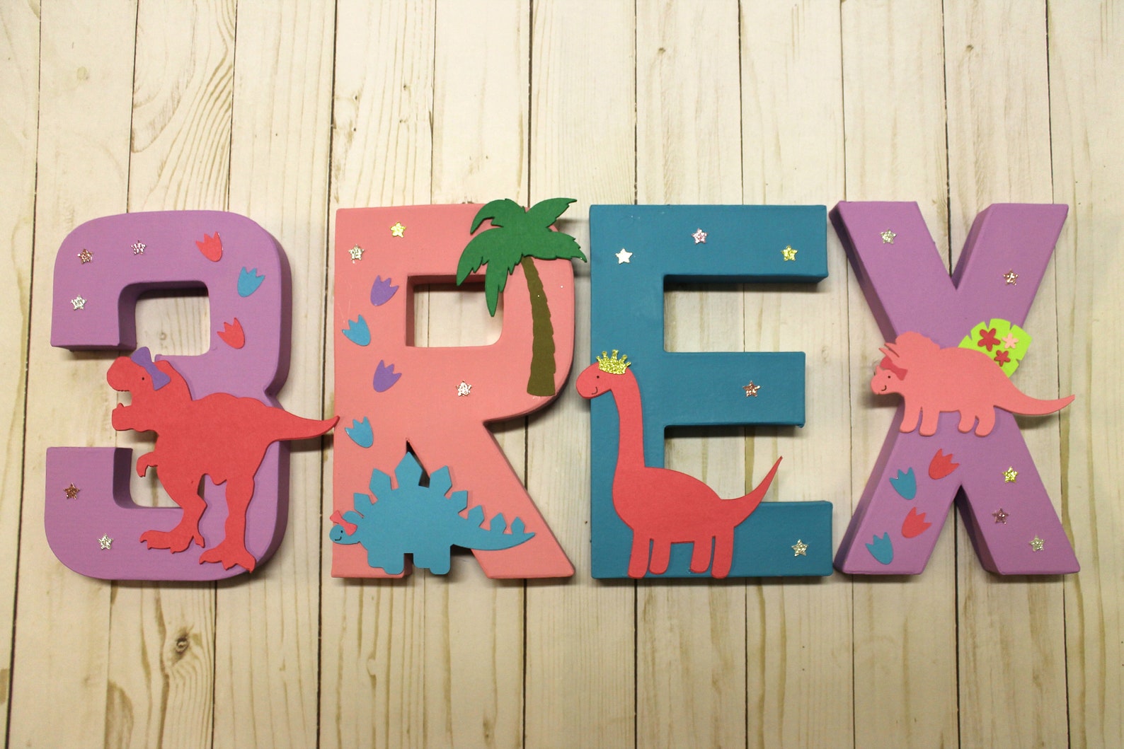 Three Rex Birthday Letters Princess Dinosaur Birthday Party - Etsy