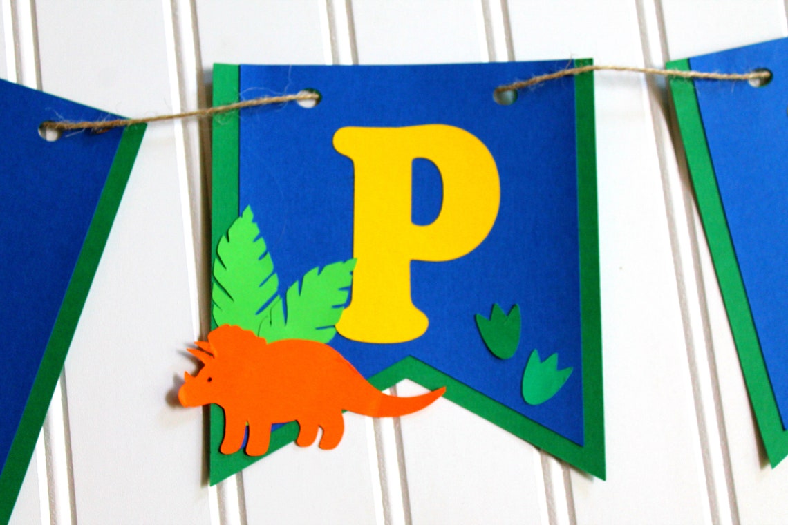 Dinosaur Birthday Banner, First Birthday Boy, Dino Party, T-rex Party ...