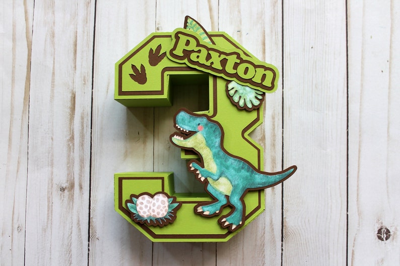 3 REX Number 3, 3 REX Birthday Decorations, 3 REX Birthday Centerpiece ...