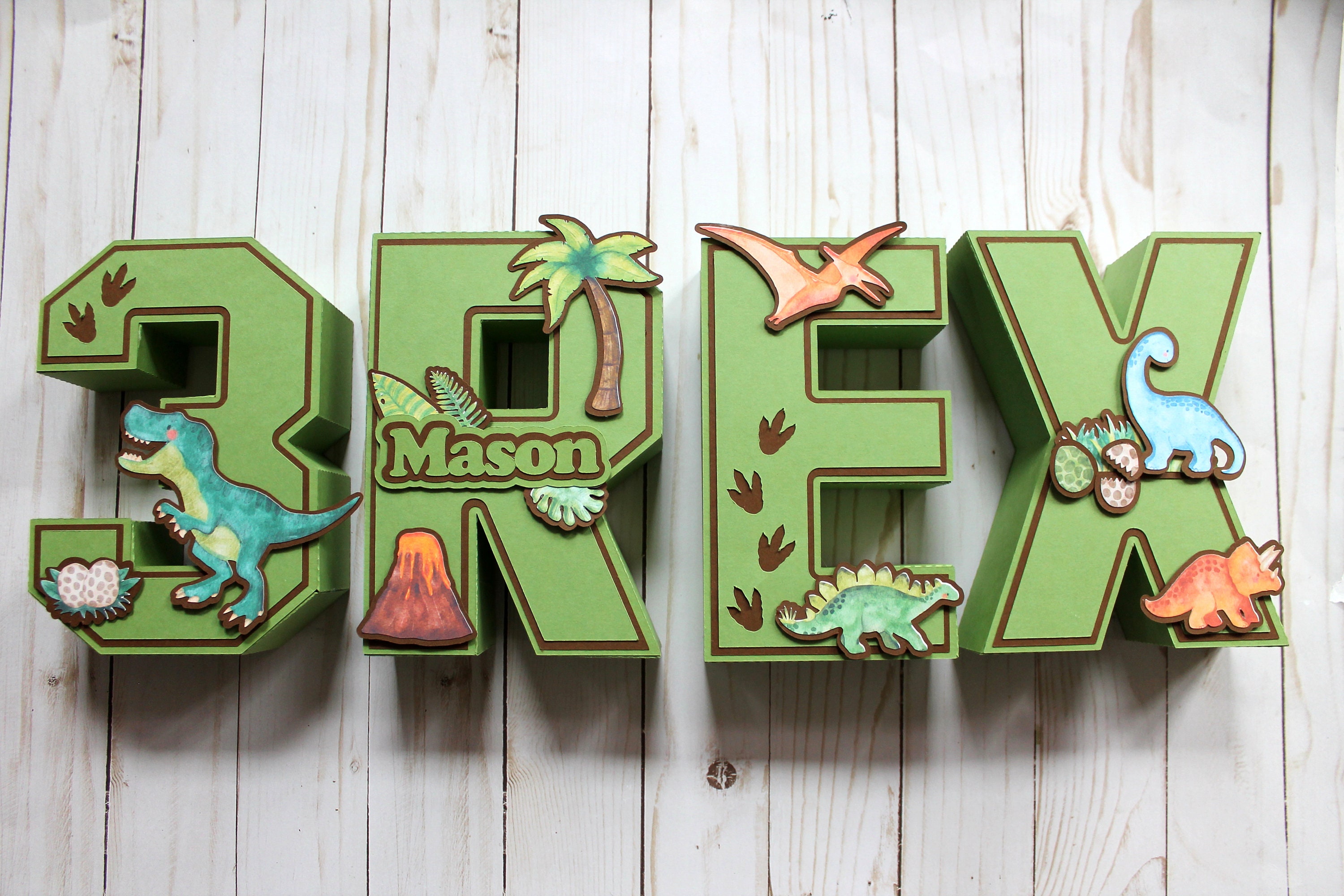 3 REX Birthday Letters, 3 Rex Birthday Centerpiece, 3 REX Birthday ...