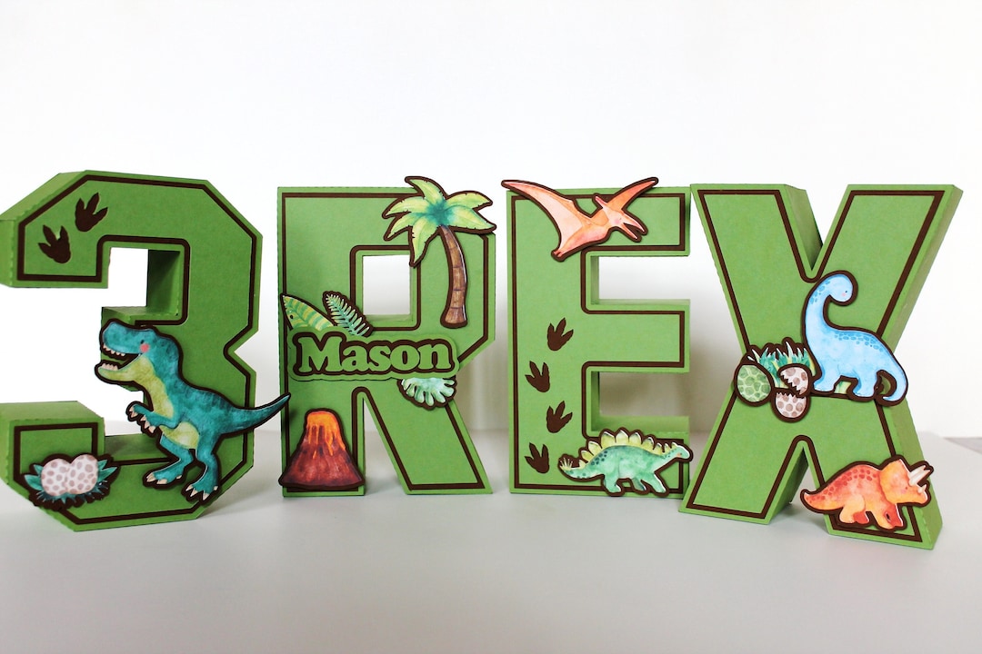 3 REX Birthday Letters, 3 Rex Birthday Centerpiece, 3 REX Birthday ...