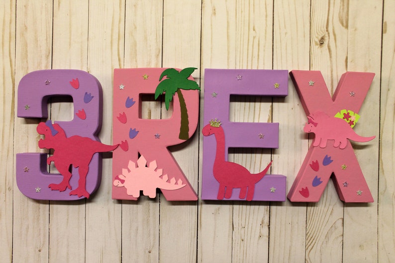 Three Rex Birthday Letters Princess Dinosaur Birthday Party - Etsy