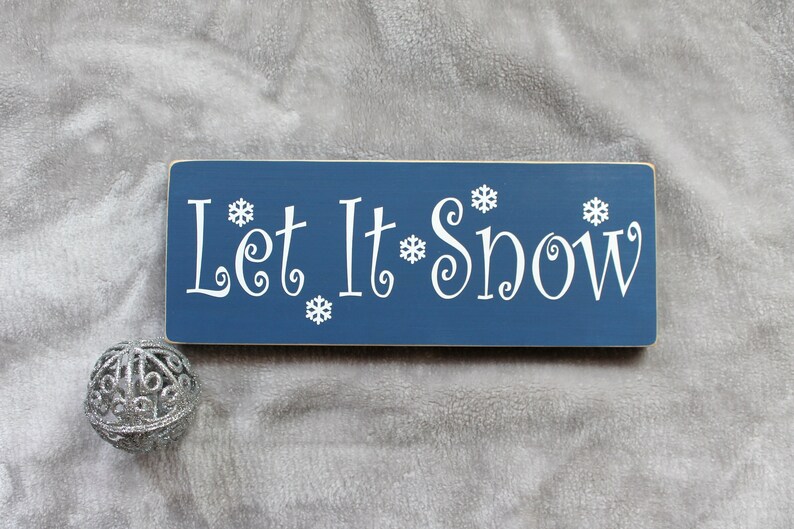 Let It Snow Primitive Wood Sign, Seasonal Wooden Primitive Signs for ...