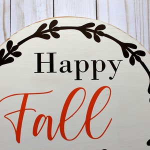 Happy Fall Sign, Round Fall Sign, Autumn Sign, Farmhouse Fall Sign ...
