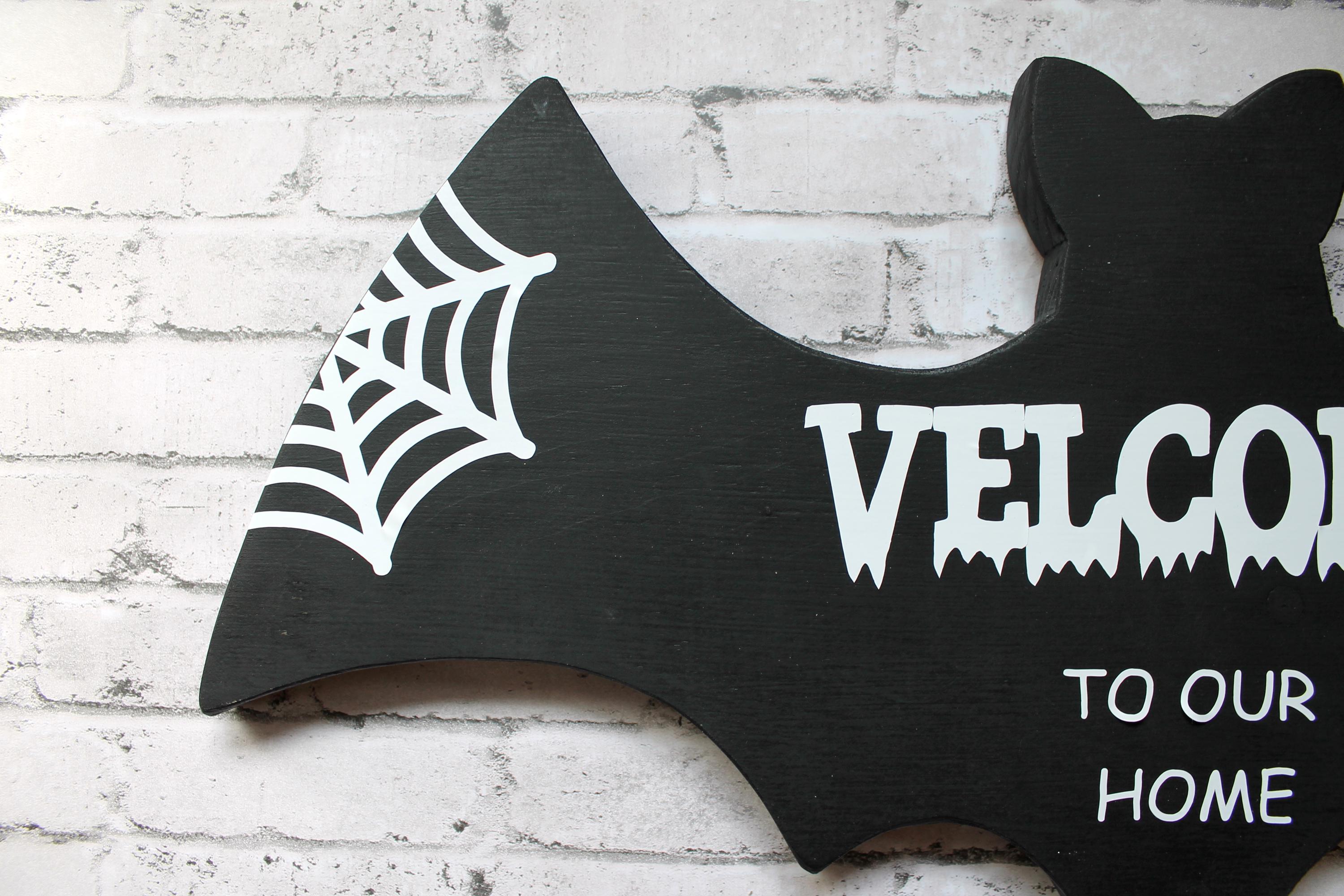 Bat Welcome Sign, Halloween Welcome Sign, Halloween Sign, Halloween Bat ...