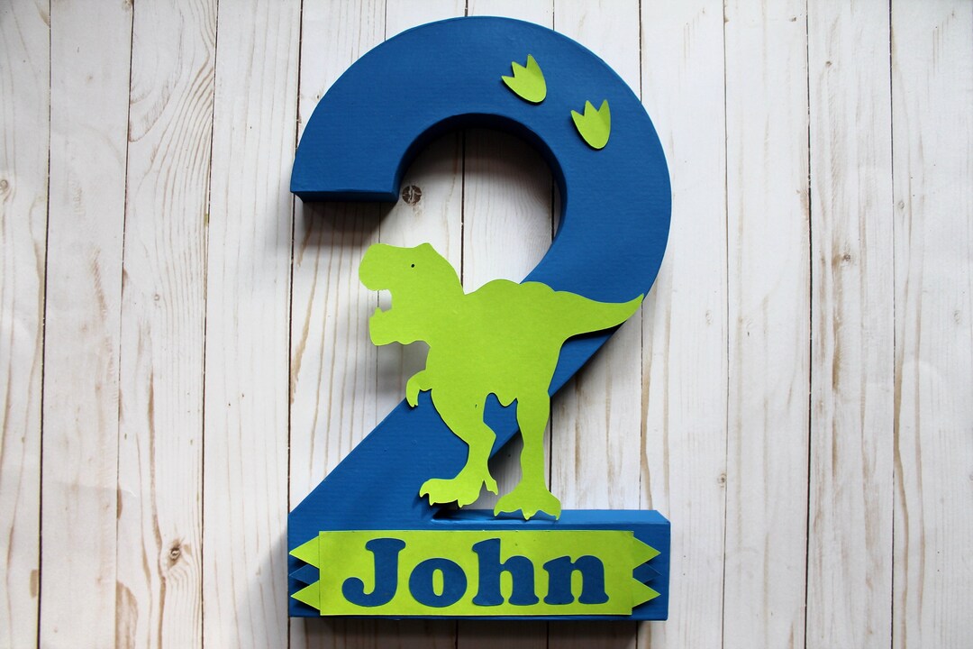 16 Photo Prop Number Two, Dinosaur Number Two, Dinosaur Birthday ...