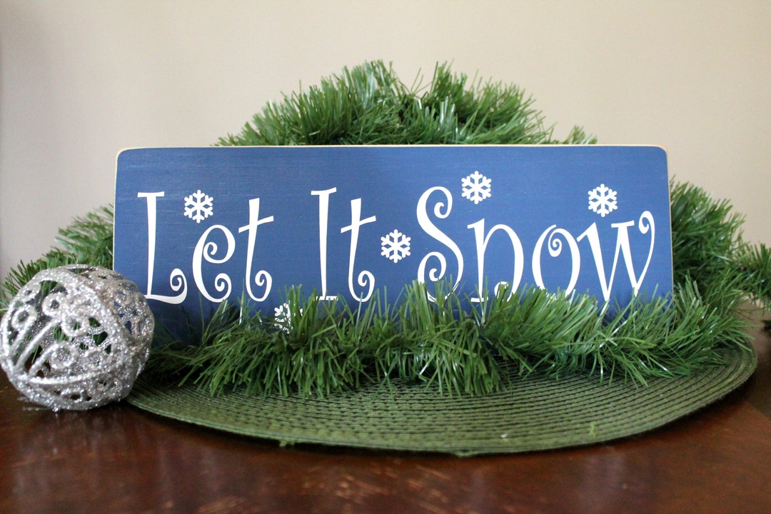 Let It Snow Primitive Wood Sign, Seasonal Wooden Primitive Signs for ...