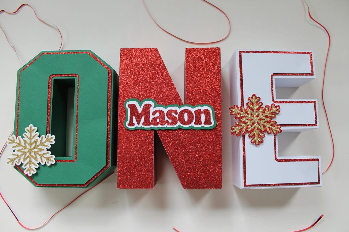 Christmas ONE Standing Sign, Christmas ONE Photo Prop, 1st Christmas ...