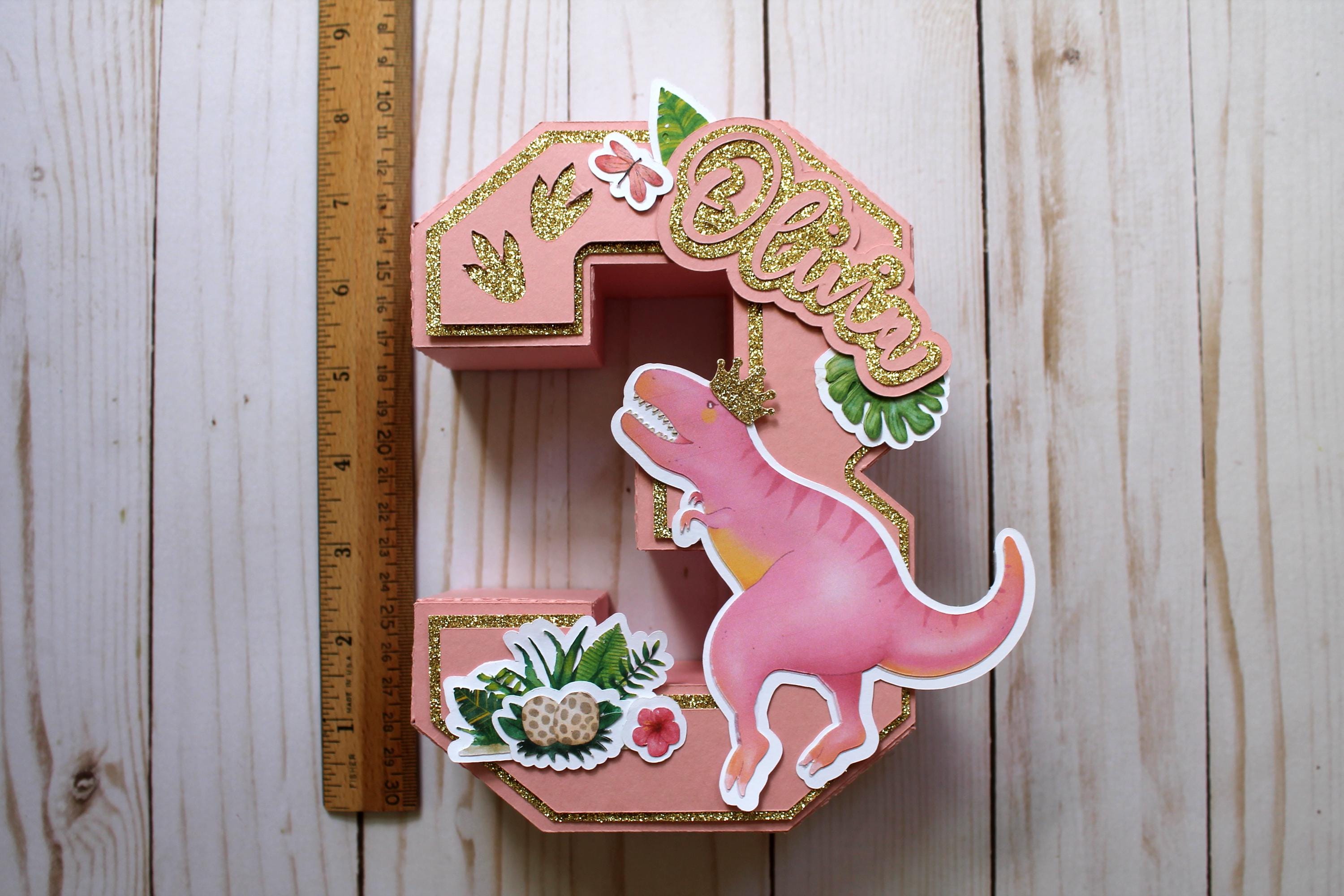3 Rex Number 3, 3 Rex Party Centerpiece, 3 Rex Party Photo Prop, Girl ...