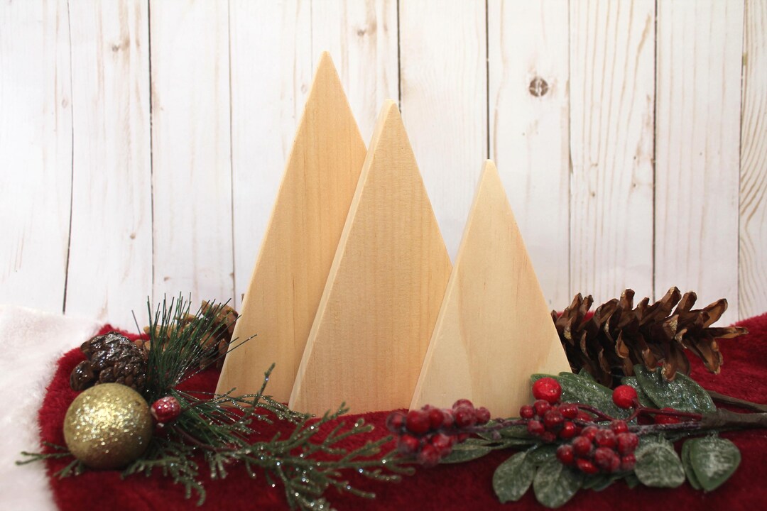 Unfinished Triangle Tree Cutout, Triangle Wood Cutout, Christmas Tree ...
