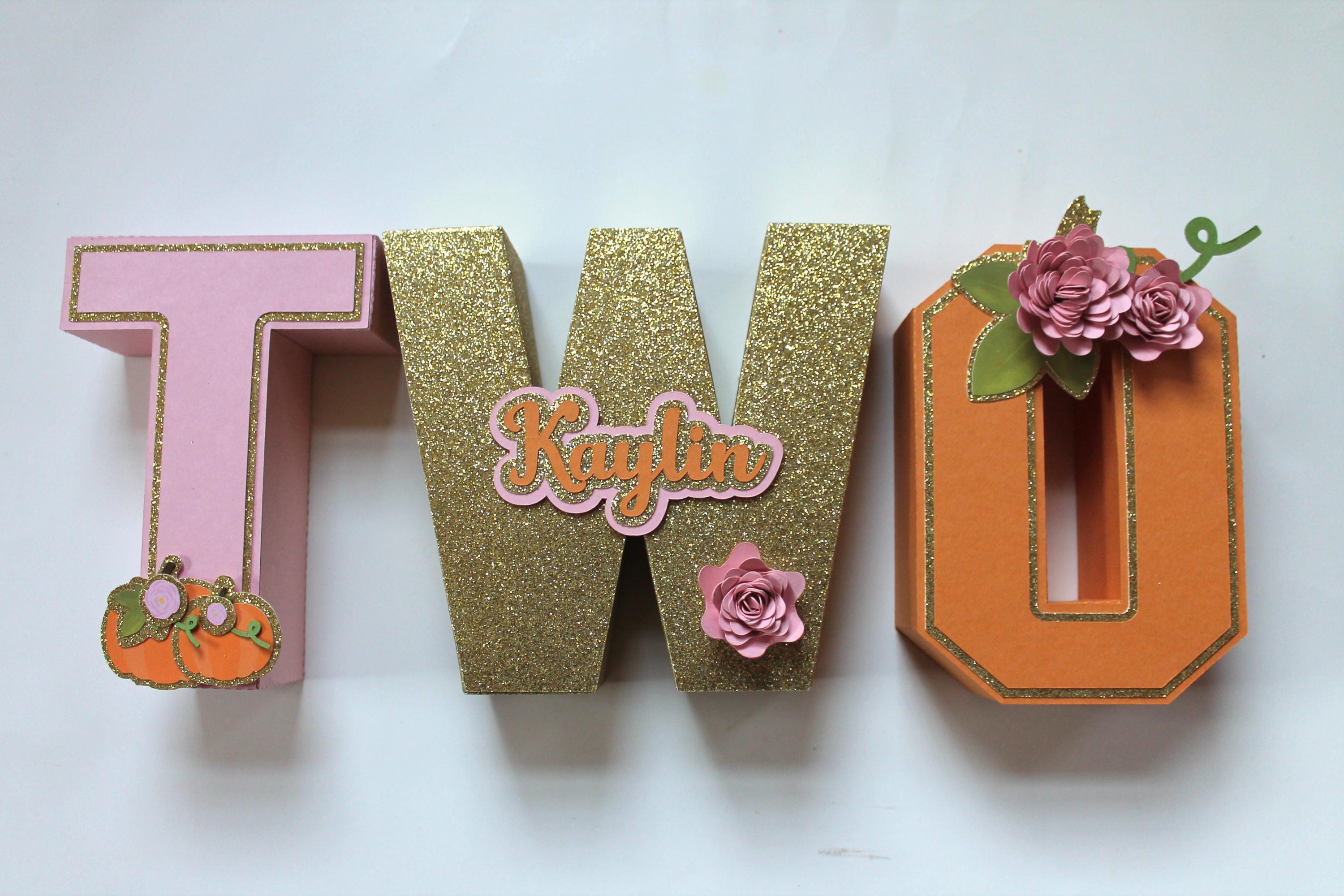 ONE Pumpkin Standing Sign, ONE Pumpkin 3D Standing Letters, Our Little ...