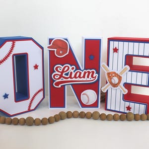 Baseball ONE Centerpiece Sign, Baseball 3D Standing Number Sign ...