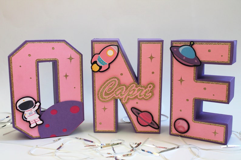Outer Space 3D Letters Girl Astronaut Party Spaceship Party - Etsy