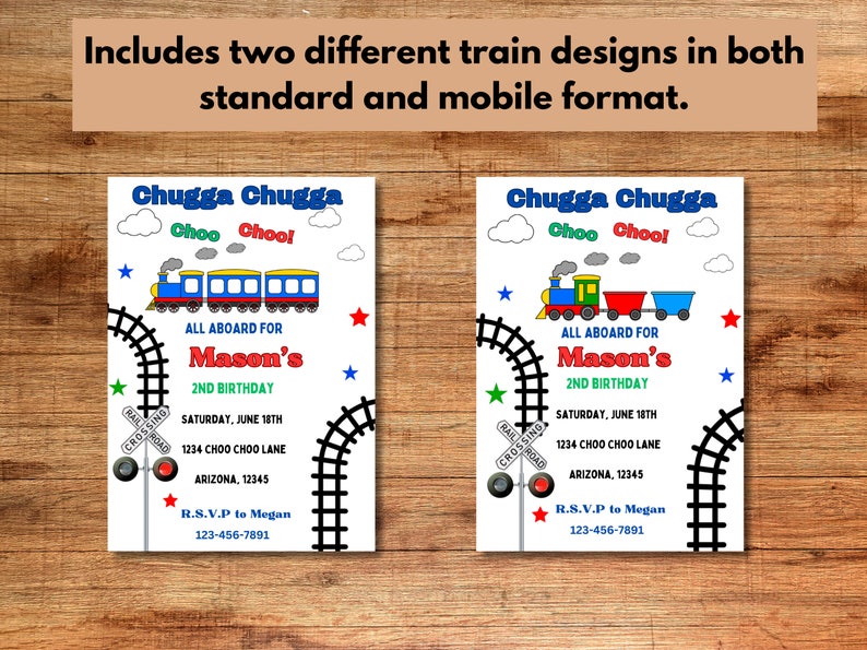 Train Birthday Invitation, Train Birthday Party, D.I.Y Printable Invite ...