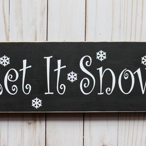 Let It Snow Primitive Wood Sign, Seasonal Wooden Primitive Signs for ...