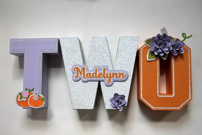 ONE Pumpkin Standing Sign, ONE Pumpkin 3D Standing Letters, Our Little ...