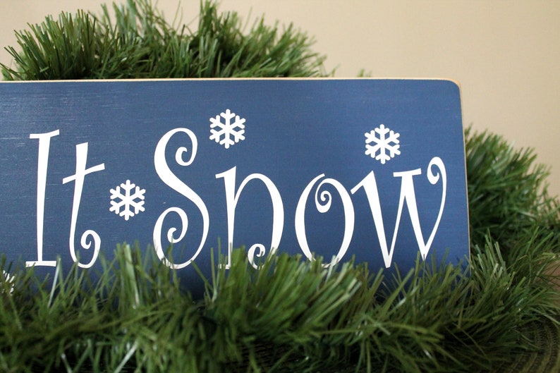 Let It Snow Primitive Wood Sign, Seasonal Wooden Primitive Signs for ...