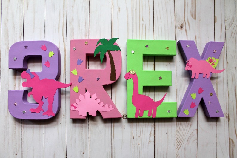 Three Rex Birthday Letters Princess Dinosaur Birthday Party - Etsy