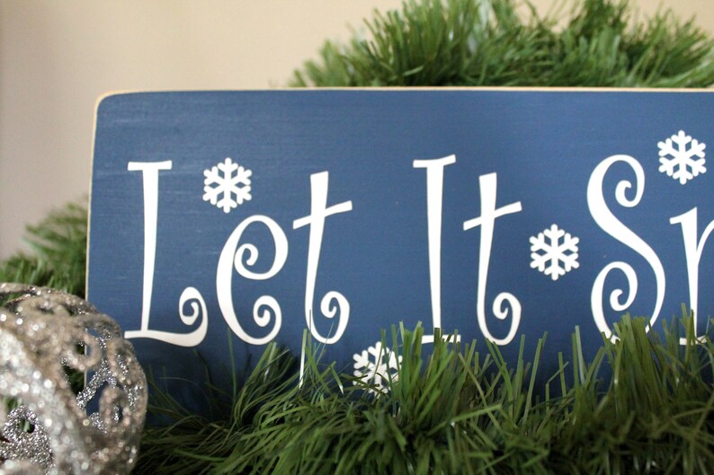 Let It Snow Primitive Wood Sign, Seasonal Wooden Primitive Signs for ...