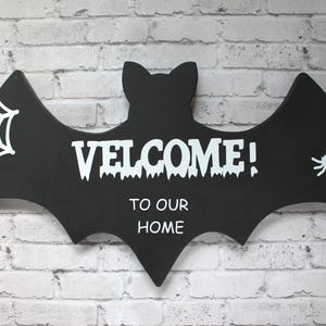 Bat Welcome Sign, Halloween Welcome Sign, Halloween Sign, Halloween Bat ...