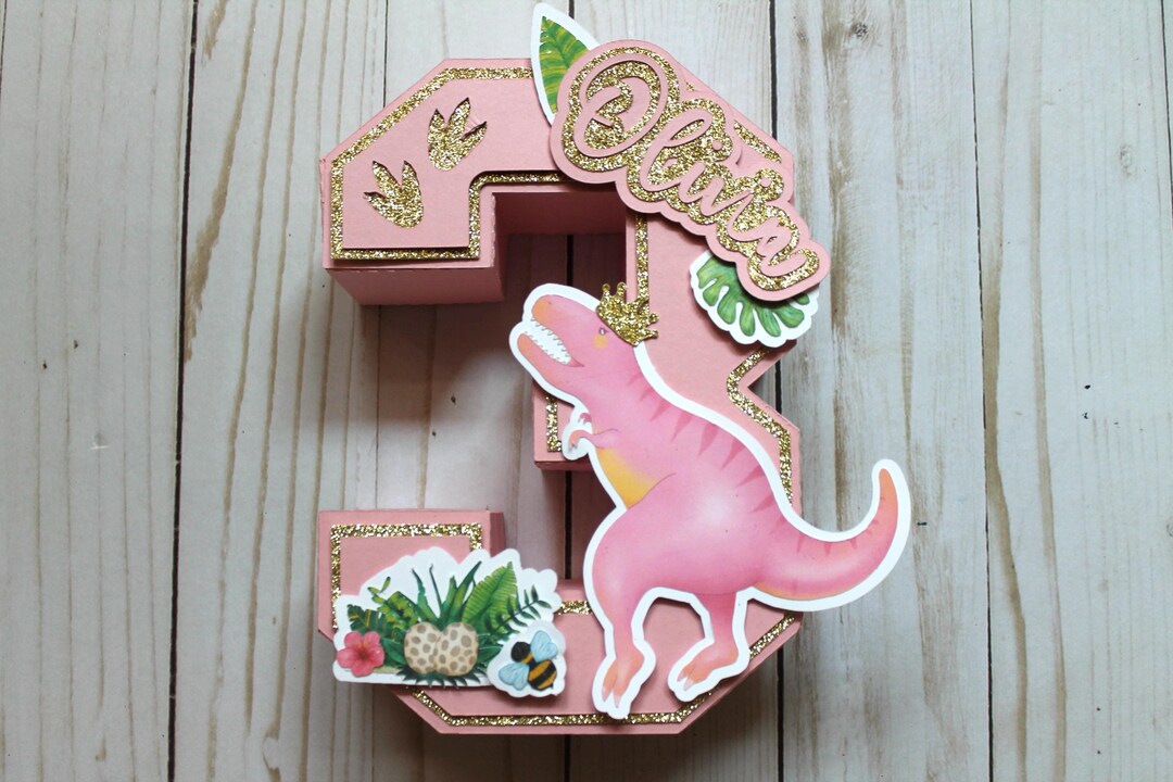 3 Rex Number 3, 3 Rex Party Centerpiece, 3 Rex Party Photo Prop, Girl ...