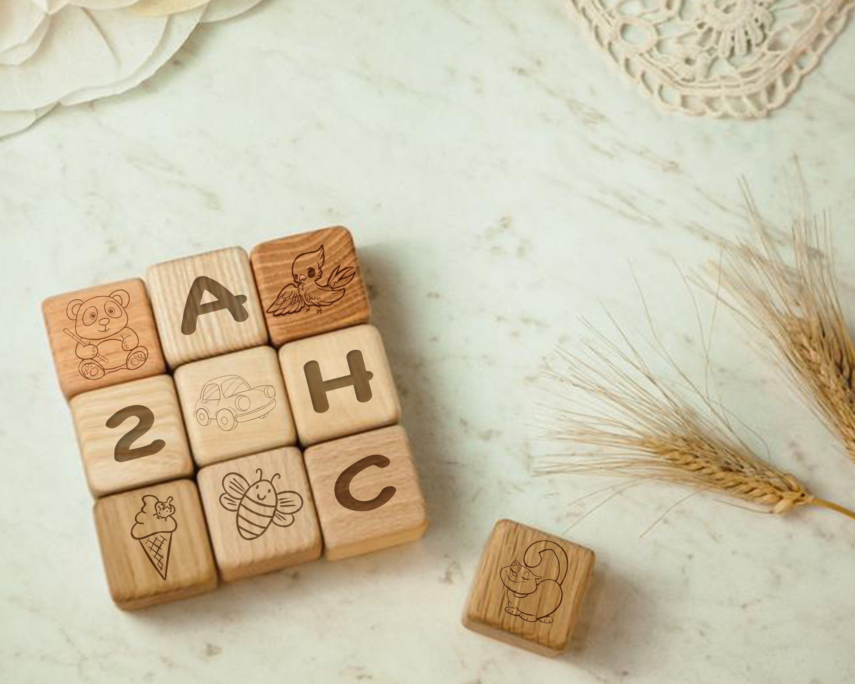 Personalized Wood Name Blocks Alphabet Baby Custom Letters | Etsy