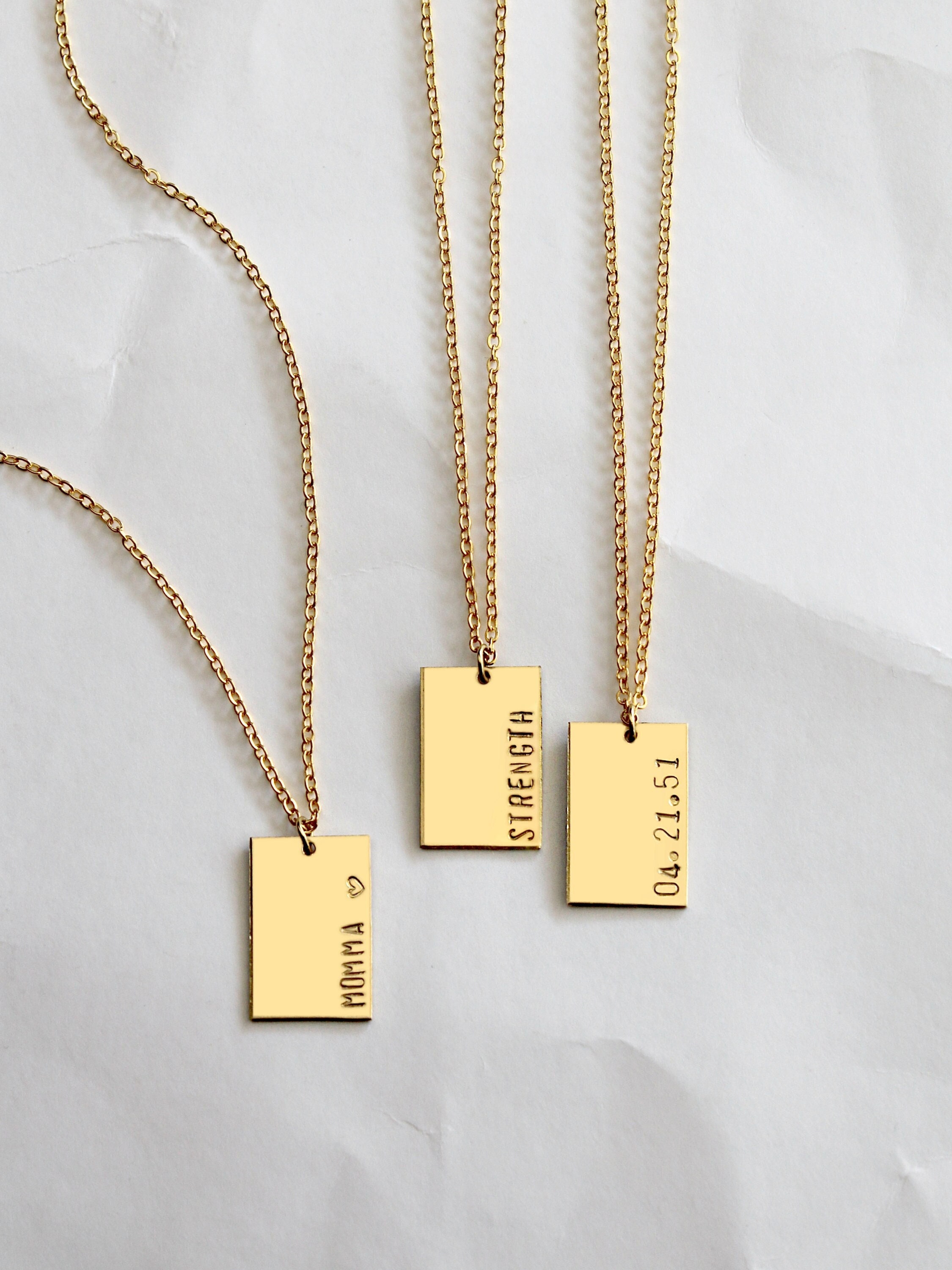 14k Gold Filled Name Tag Necklace, Personalized Dog Tag Necklace ...