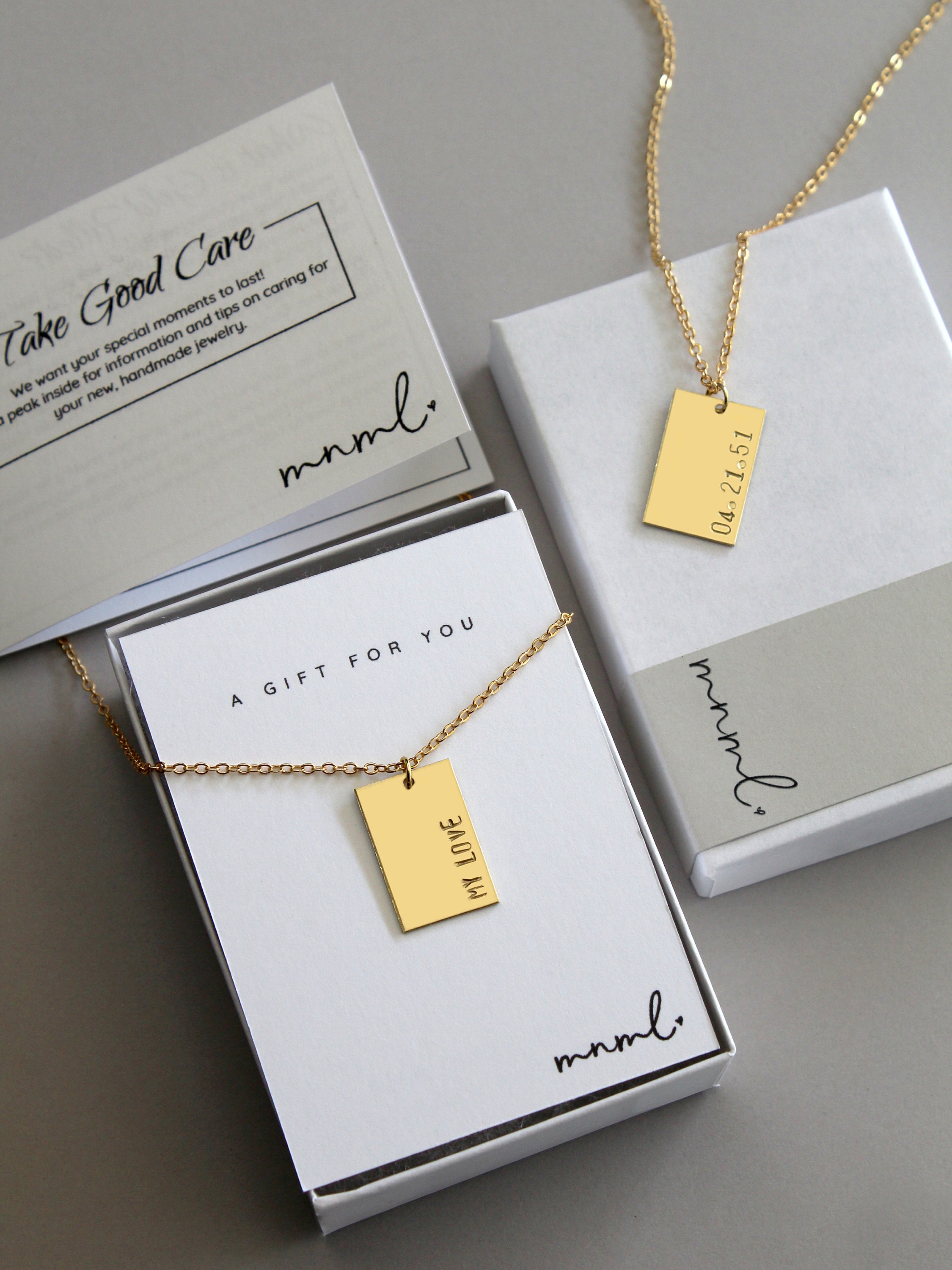 14k Gold Filled Name Tag Necklace, Personalized Dog Tag Necklace ...